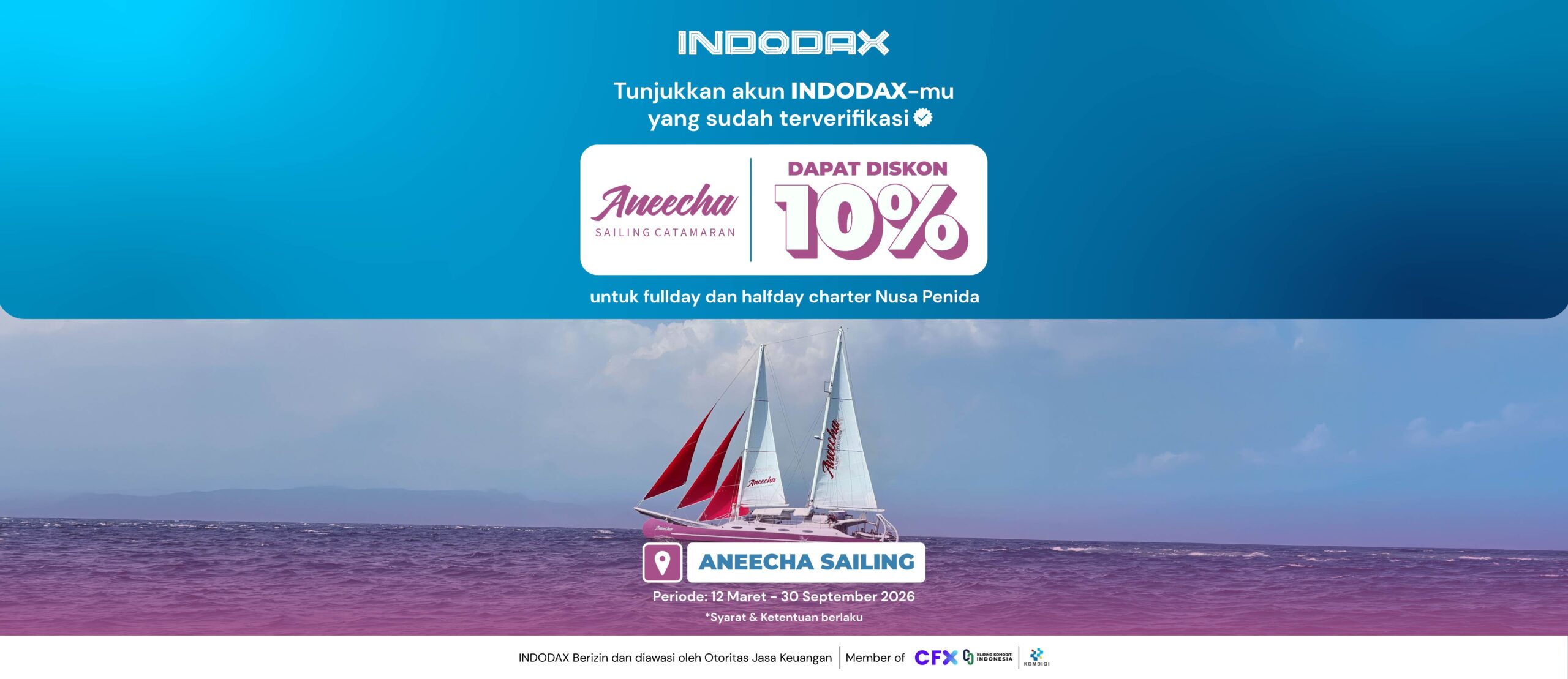 Promo INDODAX x Aneecha Sailing Catamaran